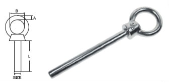 1/2" Eye Rivet Stainless Steel x 3-1/4" Long - Skydog Rigging