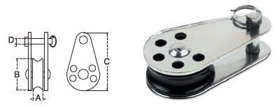 Pulley Block (Removable Pin) Stainless Steel - Skydog Rigging