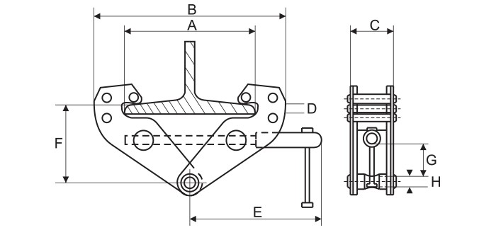 Oz Beam Clamp 1 Ton OZ1BC Oz Lifting Products - Skydog Rigging