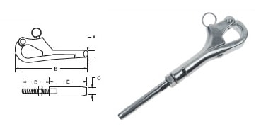 Pelican Hook Stainless Steel Type 316 - Skydog Rigging